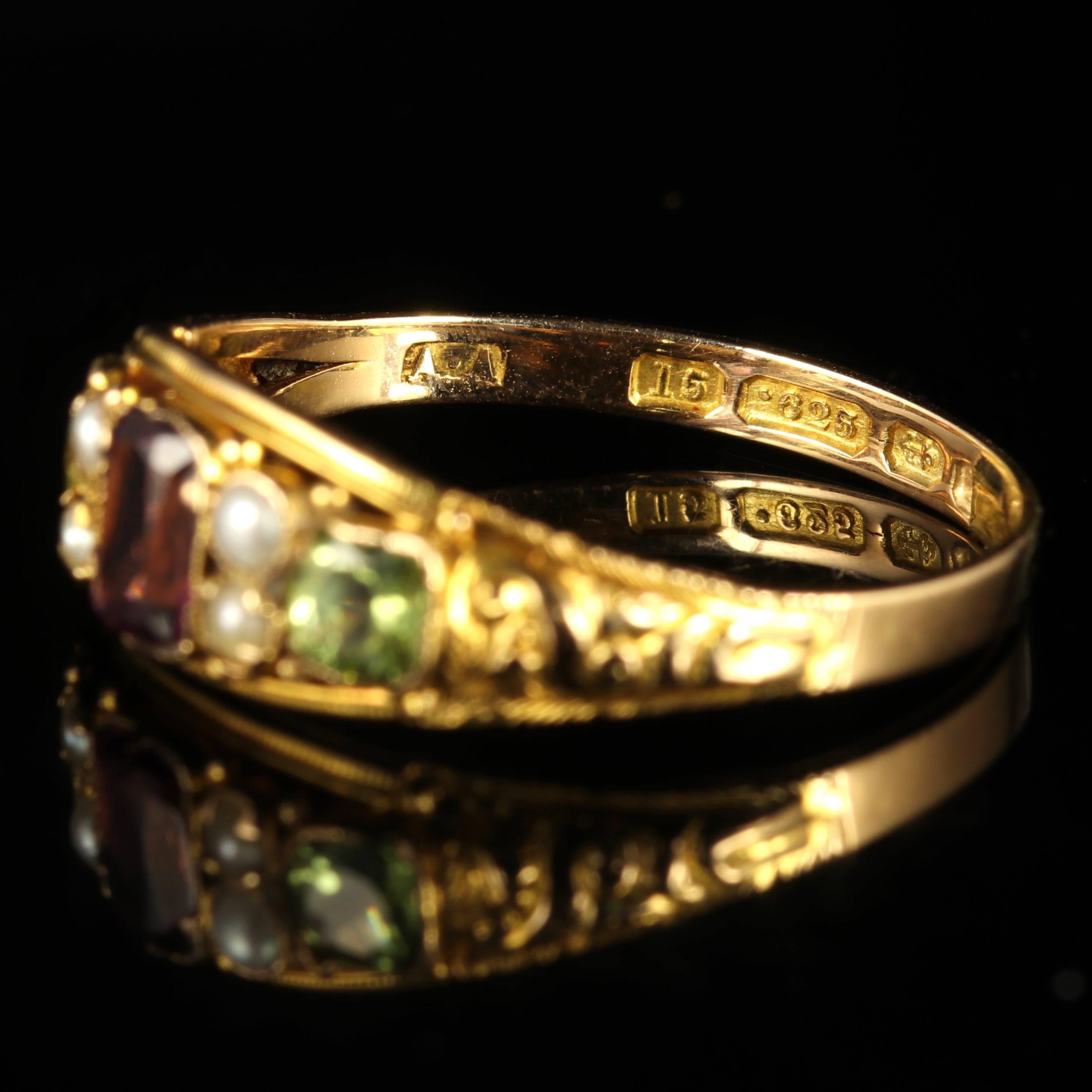Victorian Suffragette Gold Ring Amethyst Pearl Peridot 15 Carat Dated ...