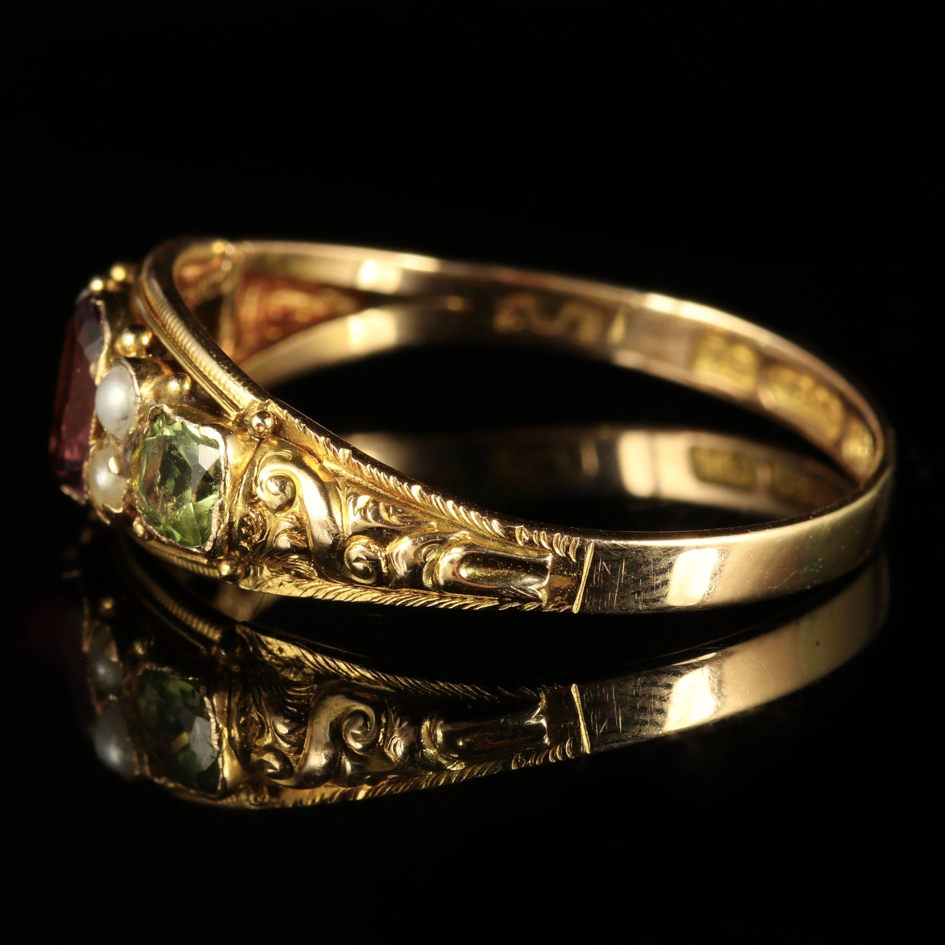 Victorian Suffragette Gold Ring Amethyst Pearl Peridot 15 Carat Dated ...