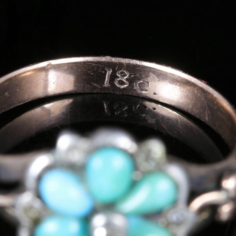 Antique Georgian Turquoise Diamond Ring Locket Back, circa 1830 at ...