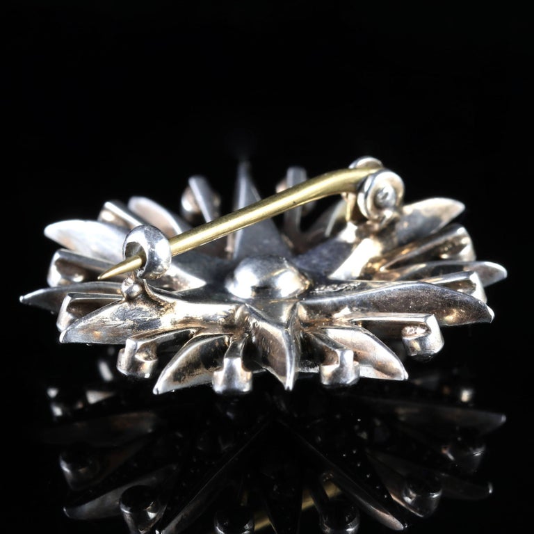Victorian Silver Paste Star Brooch, circa 1880 at 1stDibs