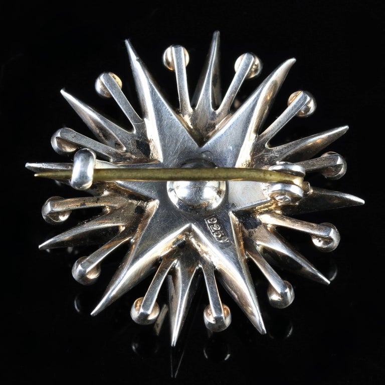 Victorian Silver Paste Star Brooch, circa 1880 at 1stDibs