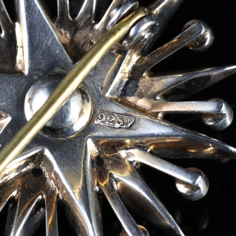 Victorian Silver Paste Star Brooch, circa 1880 at 1stDibs