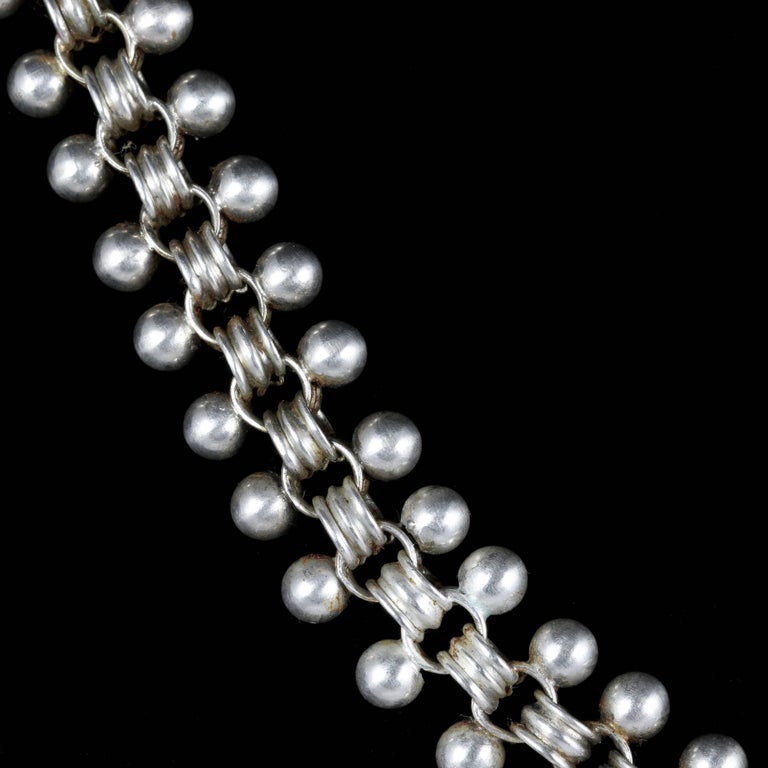 Antique Victorian Sterling Silver Collar Necklace, circa 1880 at 1stDibs