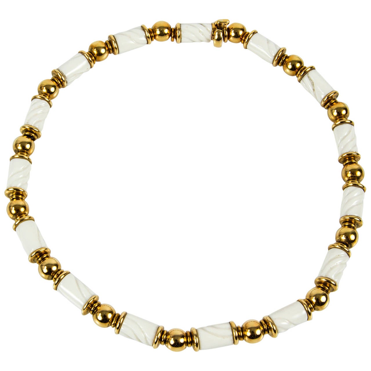 Bvlgari Bulgari Ceramic Gold Choker Necklace at 1stDibs