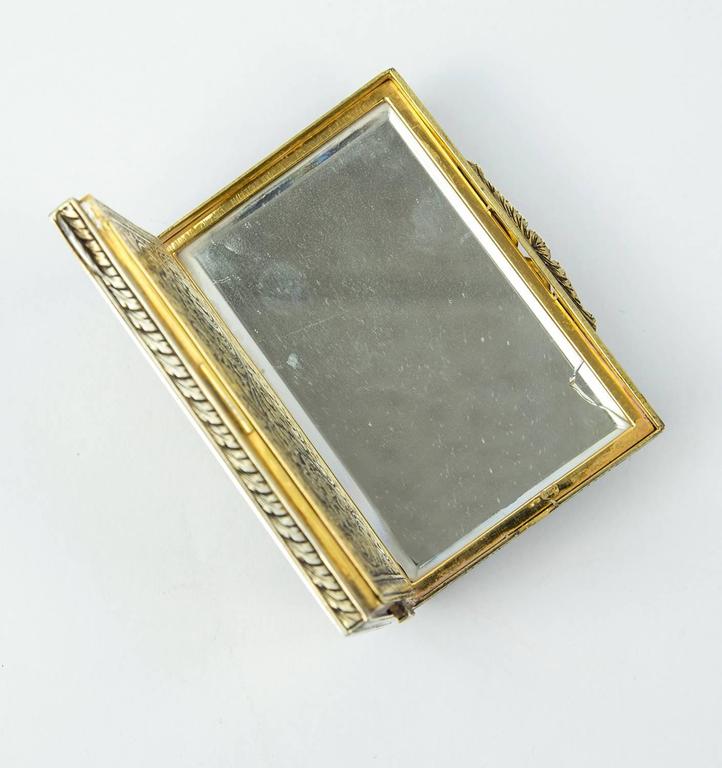 Fabulous 1930s Sapphire Emerald Ruby Silver Vanity Compact Box at 1stDibs