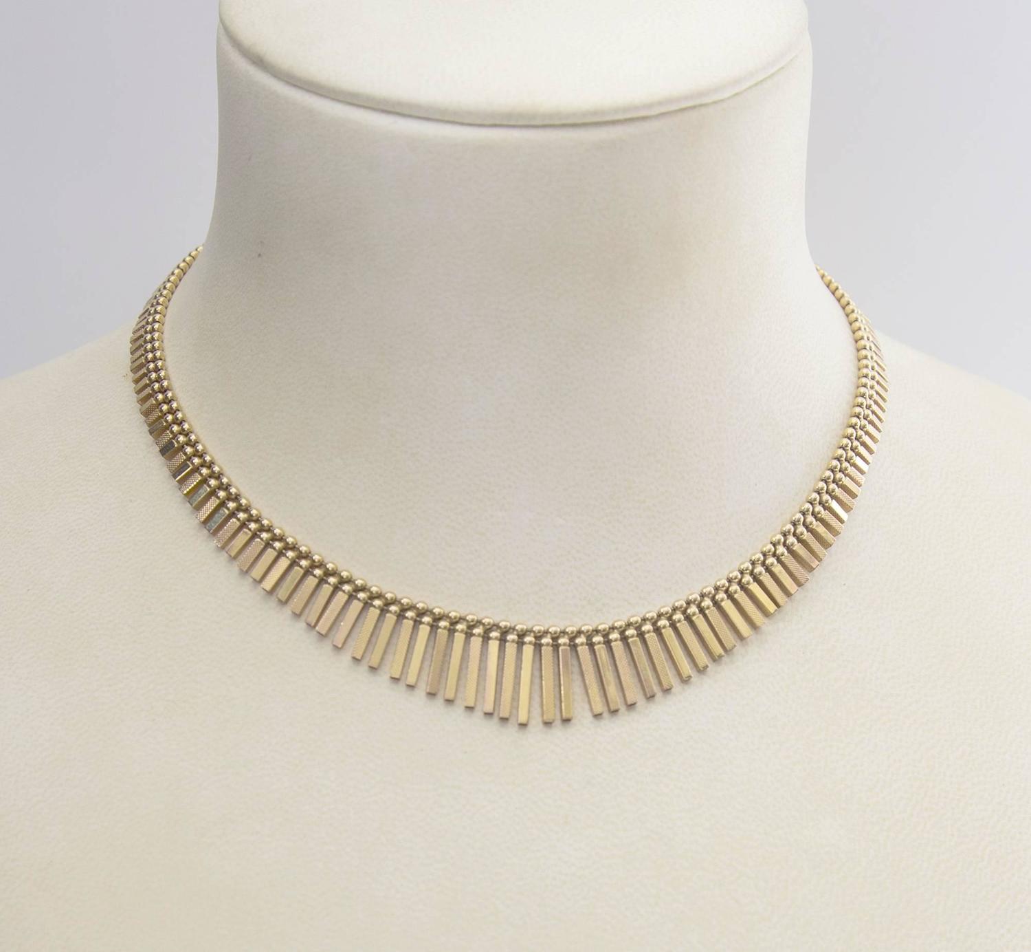 Gold Cleopatra Statement Collar Necklace For Sale at 1stdibs