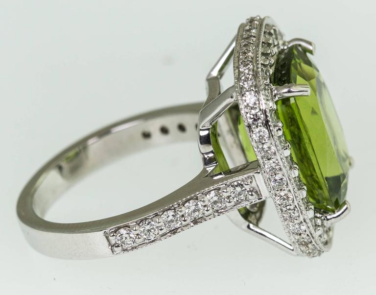 9.54 Carat Peridot Diamond Gold Statement Ring Estate Fine Jewelry For ...