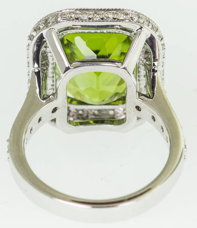 9.54 Carat Peridot Diamond Gold Statement Ring Estate Fine Jewelry For ...