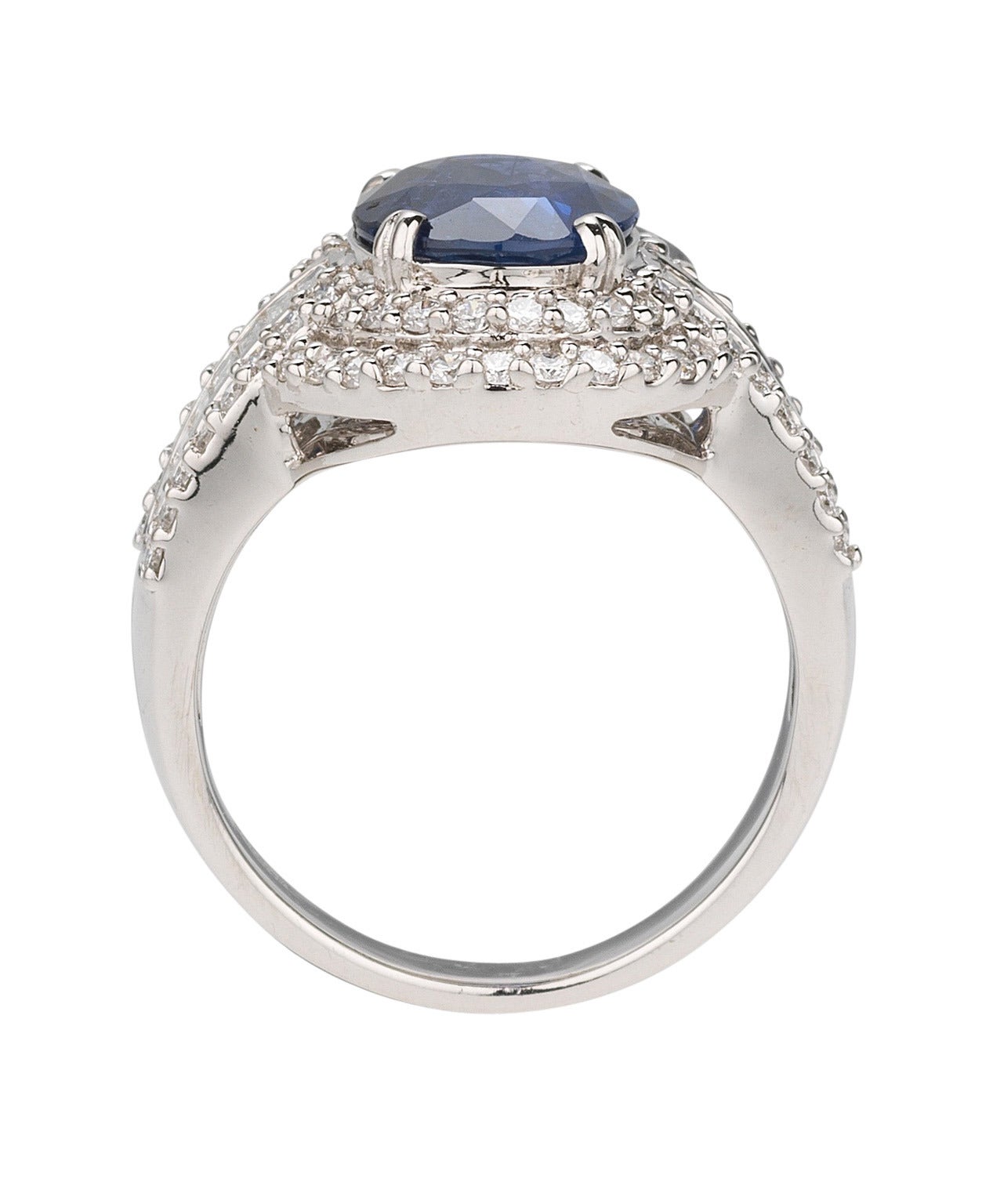 Contemporary Sapphire Diamond Gold Ring For Sale at 1stDibs ...