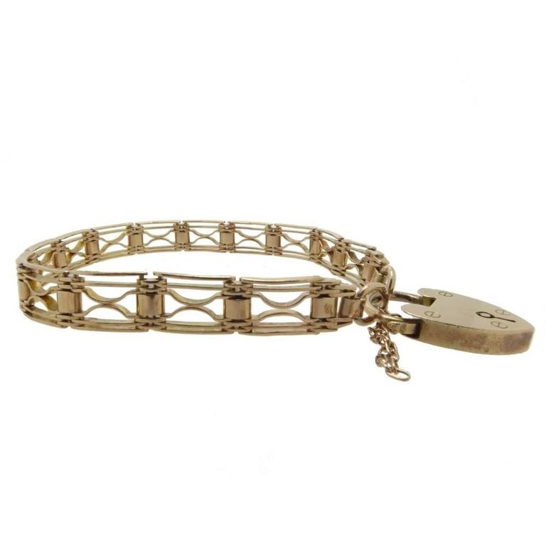 Antique Late Victorian/Early Edwardian Gold Gate Bracelet at 1stDibs ...