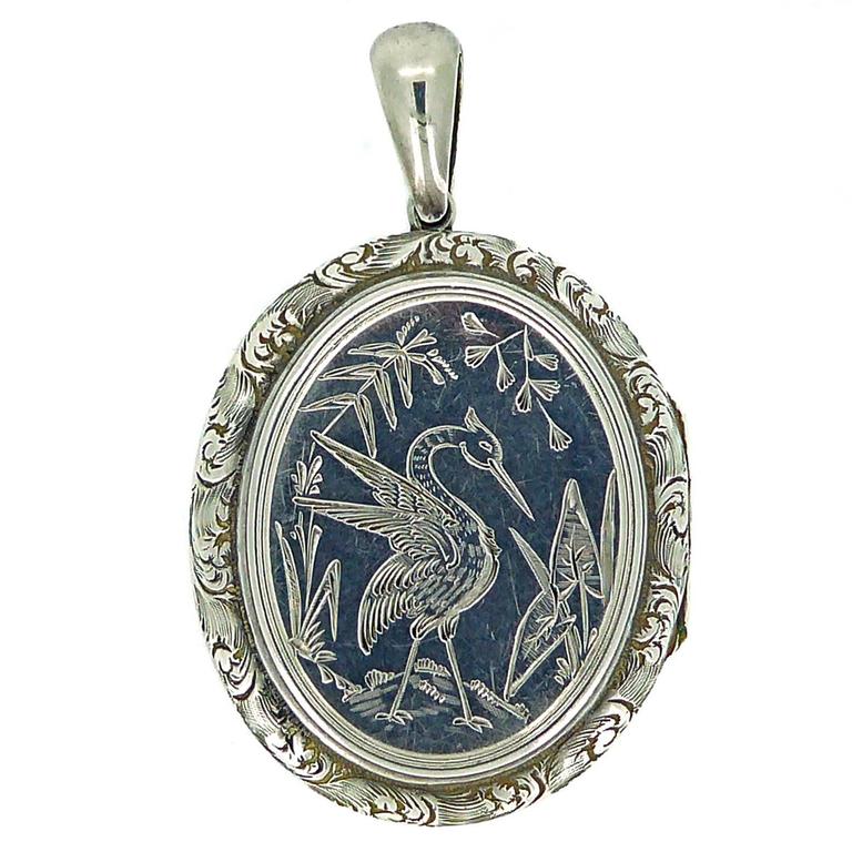Antique Victorian Silver Picture Locket, Hallmarked, Birmingham, 1879 ...