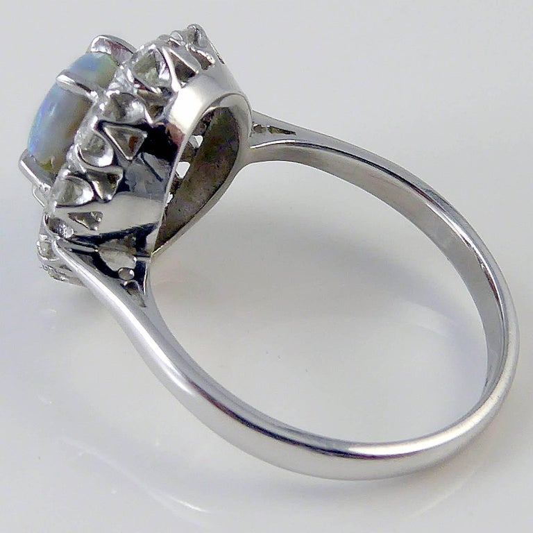 Pre-Owned Opal and Diamond Cluster Ring at 1stDibs | pre owned opal rings