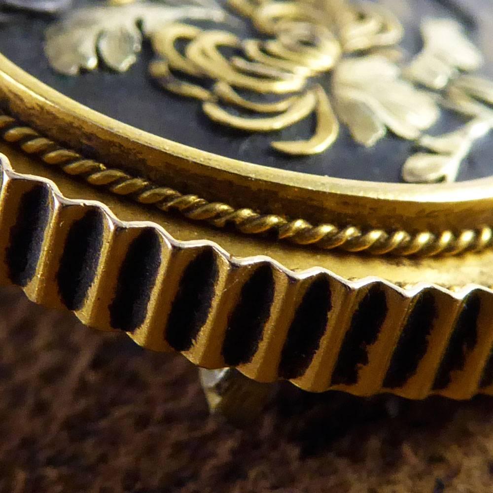 Beautiful Victorian Japanese Shakudo Bird Brooch in 15 Carat Gold at ...