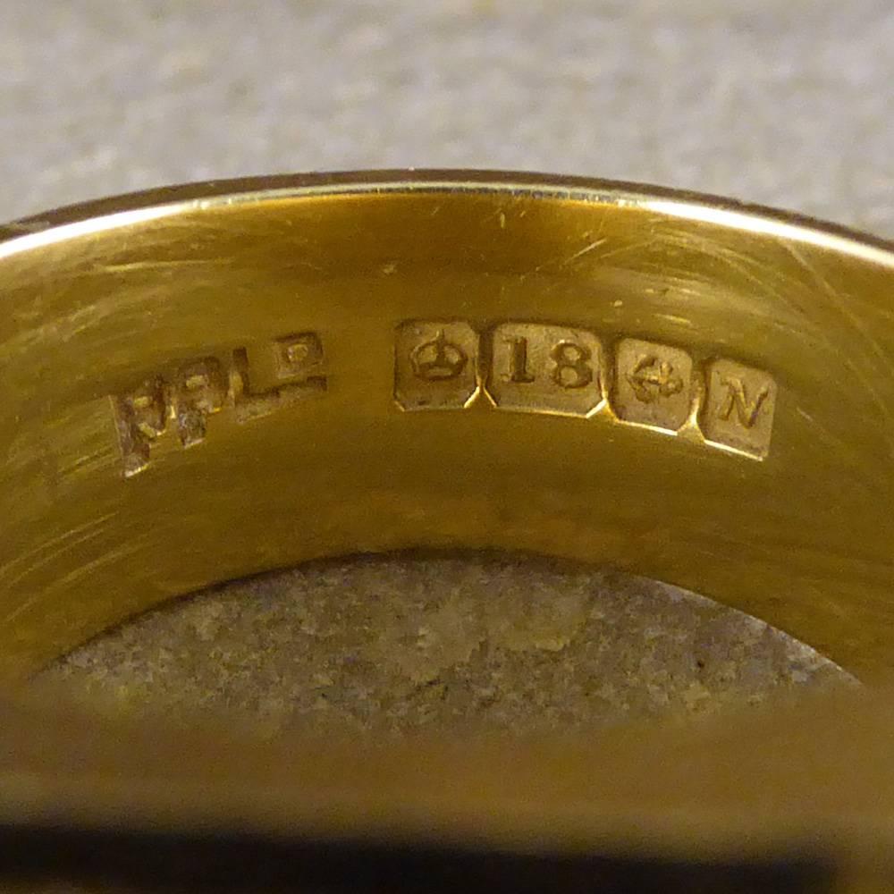 Vintage Men’s Heavy Square Signet Ring in 18 Carat Yellow Gold at ...