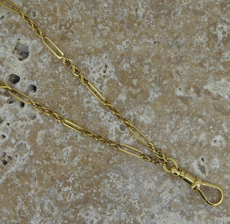 Antique Victorian Muff Chain, Fancy Links, 18 Carat Yellow Gold at ...