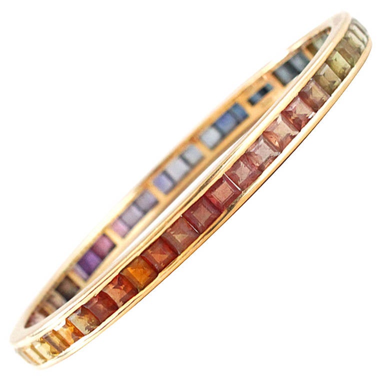 Kurz Multi-Color Rainbow Gold Bracelet at 1stDibs