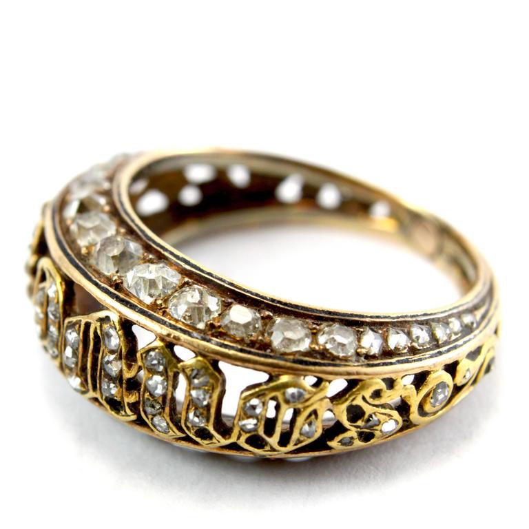 Rare Victorian Pearl Diamond Souvenir Ambigram Ring at 1stDibs ...