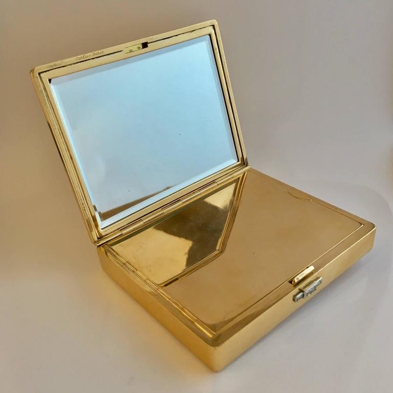 Cartier Paris 1940s 18 Karat Gold Diamond Compact Cigarette Case For ...
