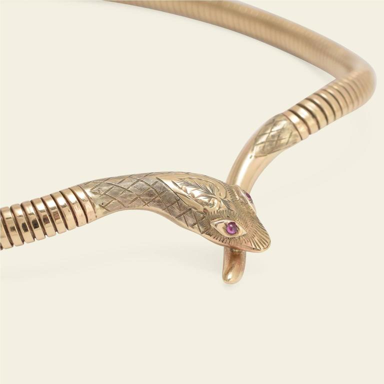 Vintage Ruby-Eyed Snake Collar at 1stDibs