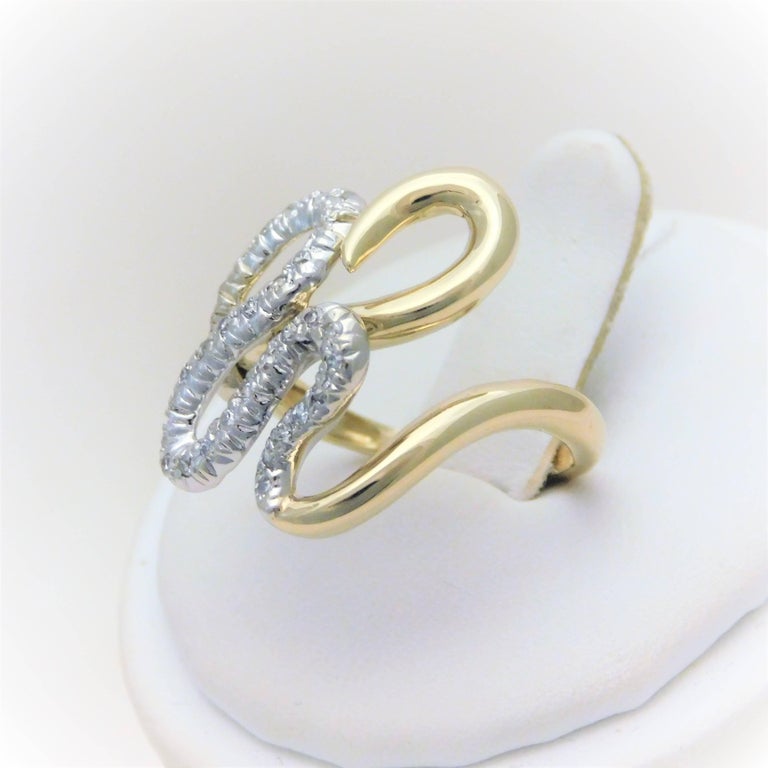 Vintage 14 Karat Gold Designer Diamond Snake Ring For Sale at 1stDibs ...