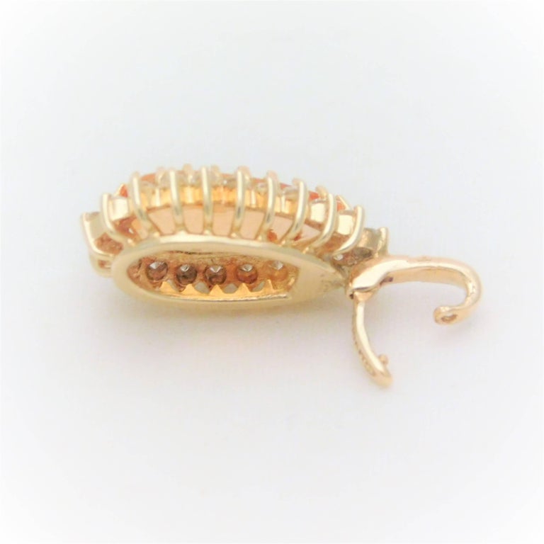 7.60 Carat Pear-Faceted Honey Topaz and Diamond Detachable Enhancer ...