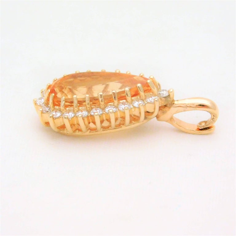 7.60 Carat Pear-Faceted Honey Topaz and Diamond Detachable Enhancer ...