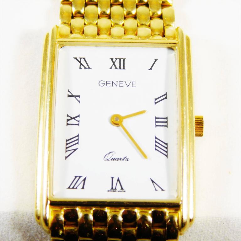 Genève yellow Gold Vintage Luxury quartz Wristwatch, circa 1980 For ...