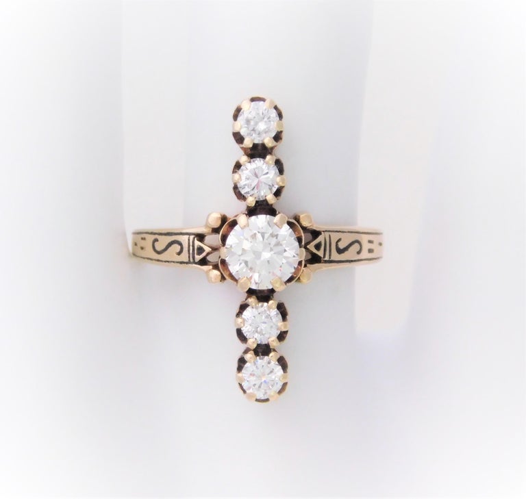 Unique Midcentury 1.22 Carat Diamond “Line” Cocktail Ring For Sale at ...
