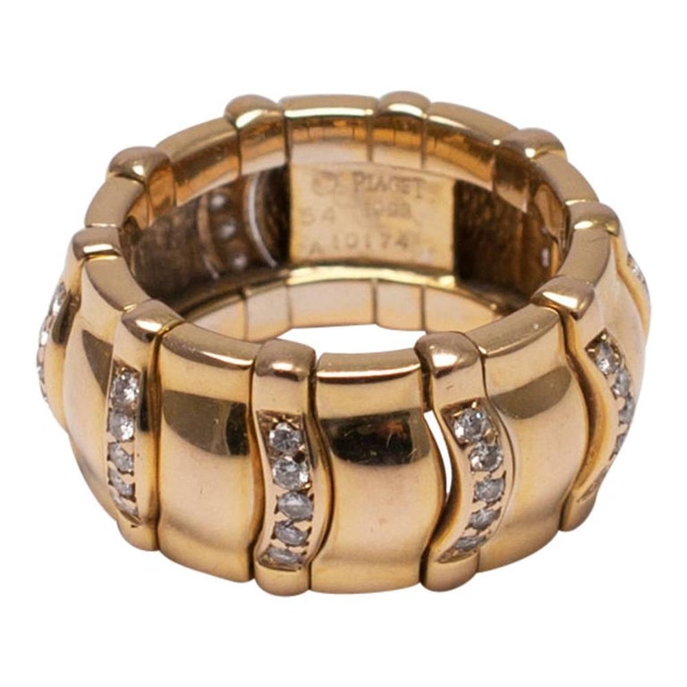 Piaget Diamond 18 Carat Gold Band Engagement Ring For Sale at 1stDibs