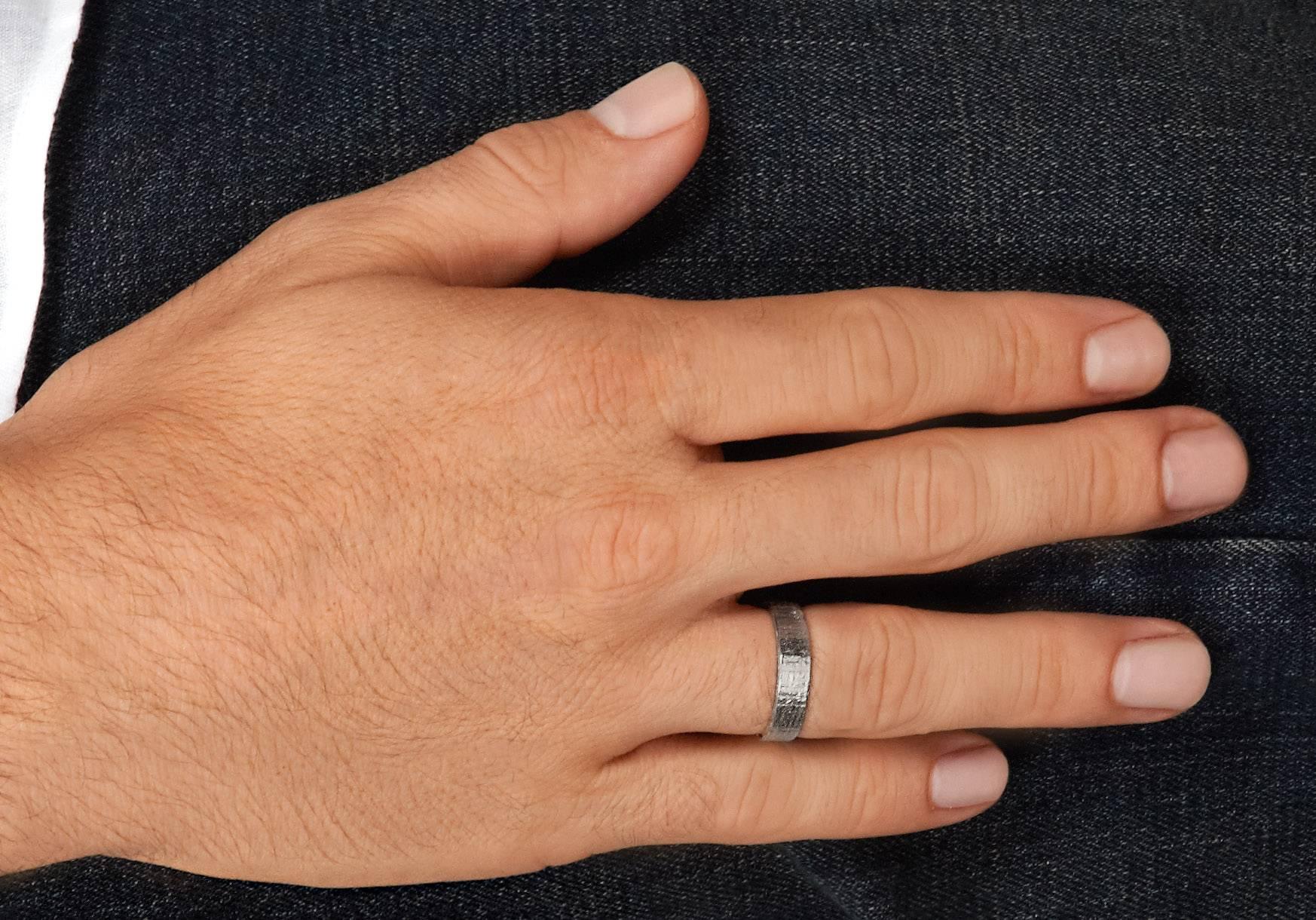 Men's Textured White Gold Ring by Allison Bryan at 1stDibs | textured ...