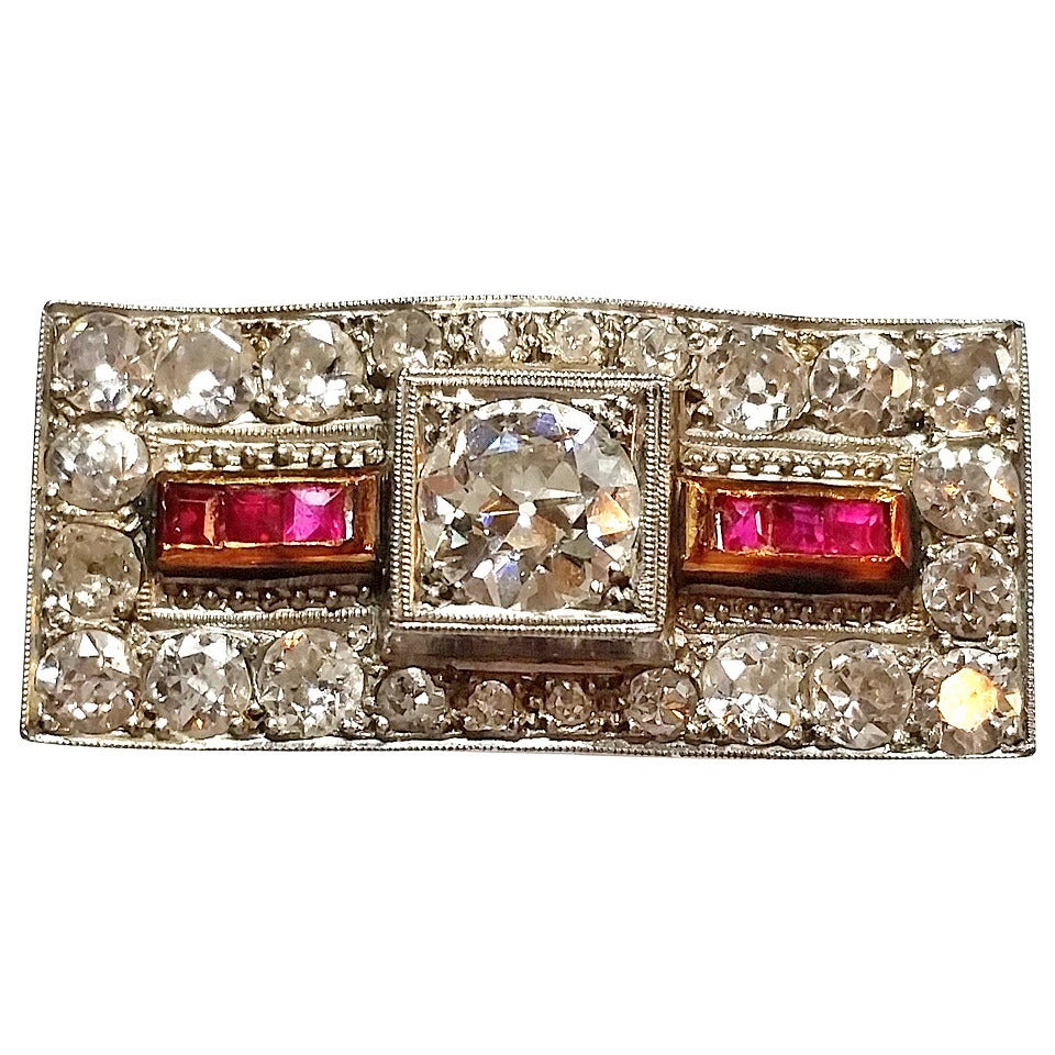 Diamond Platinum Chevalier Ring at 1stDibs