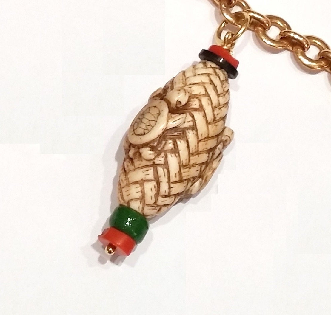 Gem Set Gold Totem Charm Bracelet For Sale at 1stDibs