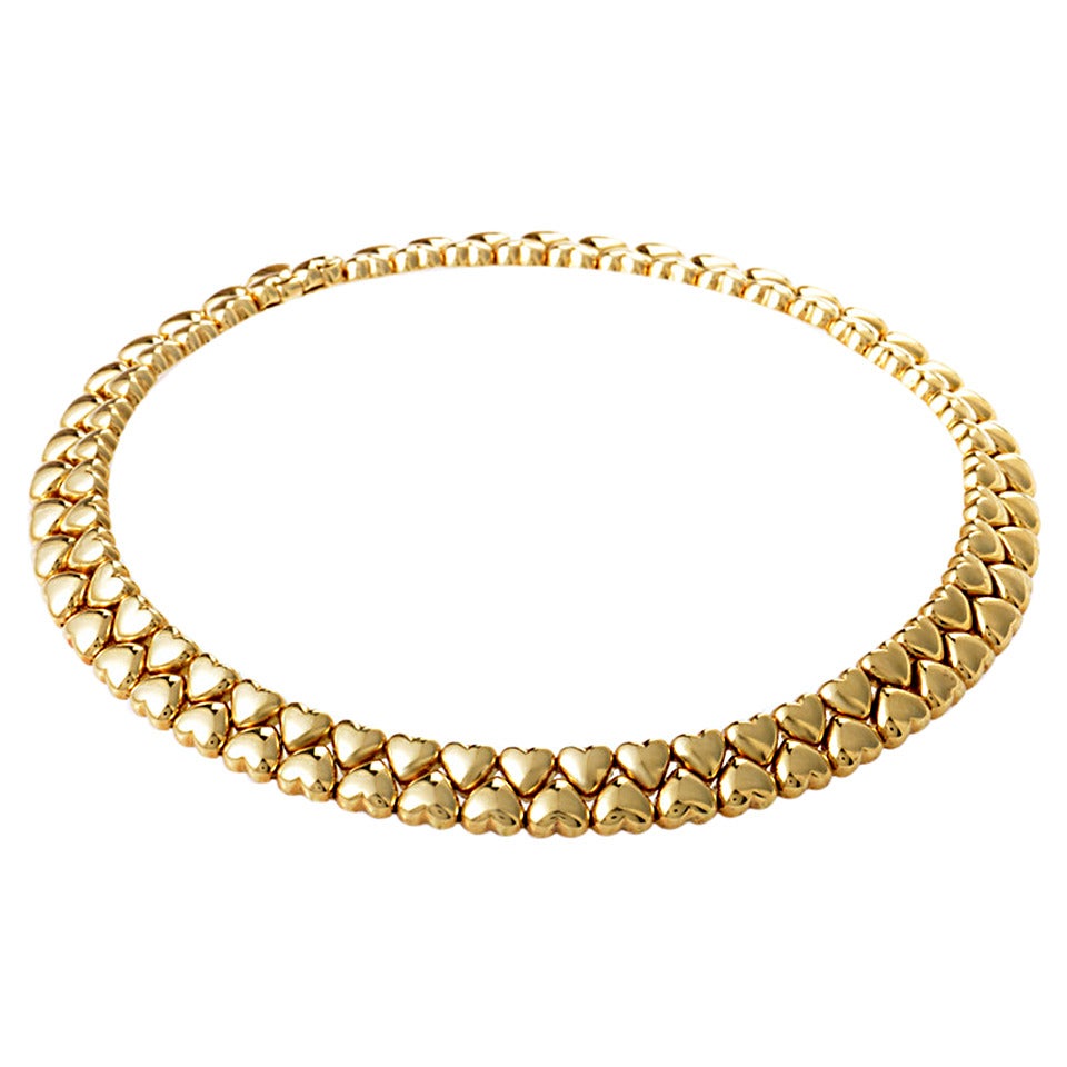 Cartier Gold Heart Collar Necklace at 1stDibs