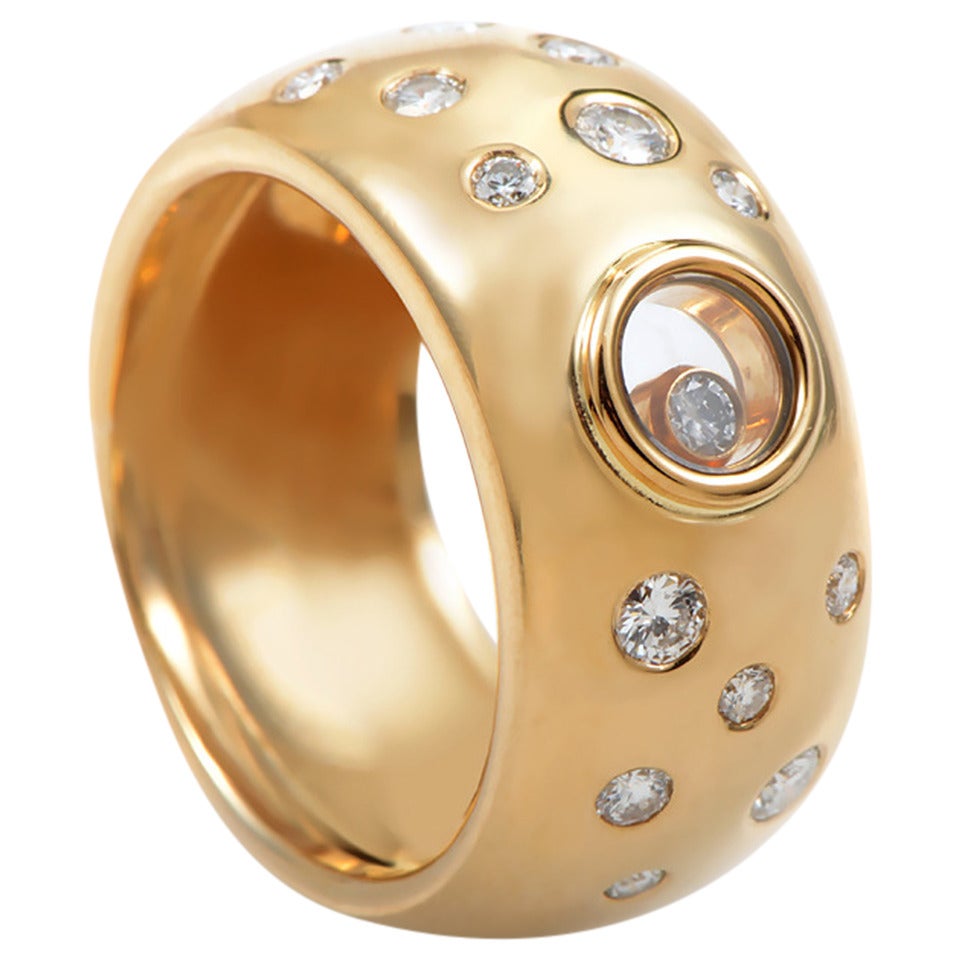 Chopard Happy Diamonds Yellow Gold Band Ring at 1stDibs