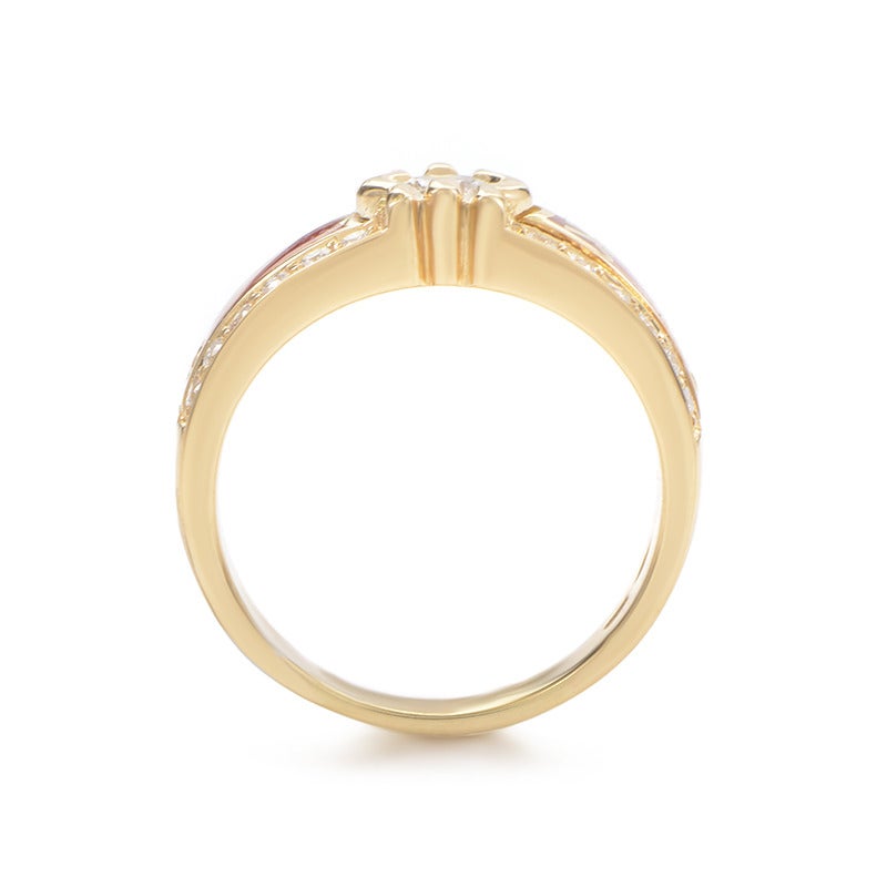 Korloff Red Enamel Diamond Gold Ring at 1stDibs | korloff rings ...