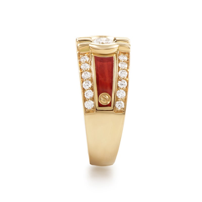 Korloff Red Enamel Diamond Gold Ring at 1stDibs | korloff rings ...