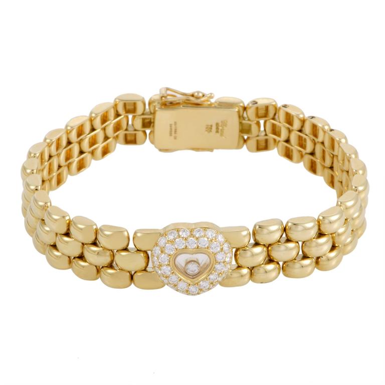 Chopard Happy Diamonds Yellow Gold Floating Diamond Bracelet at 1stDibs ...