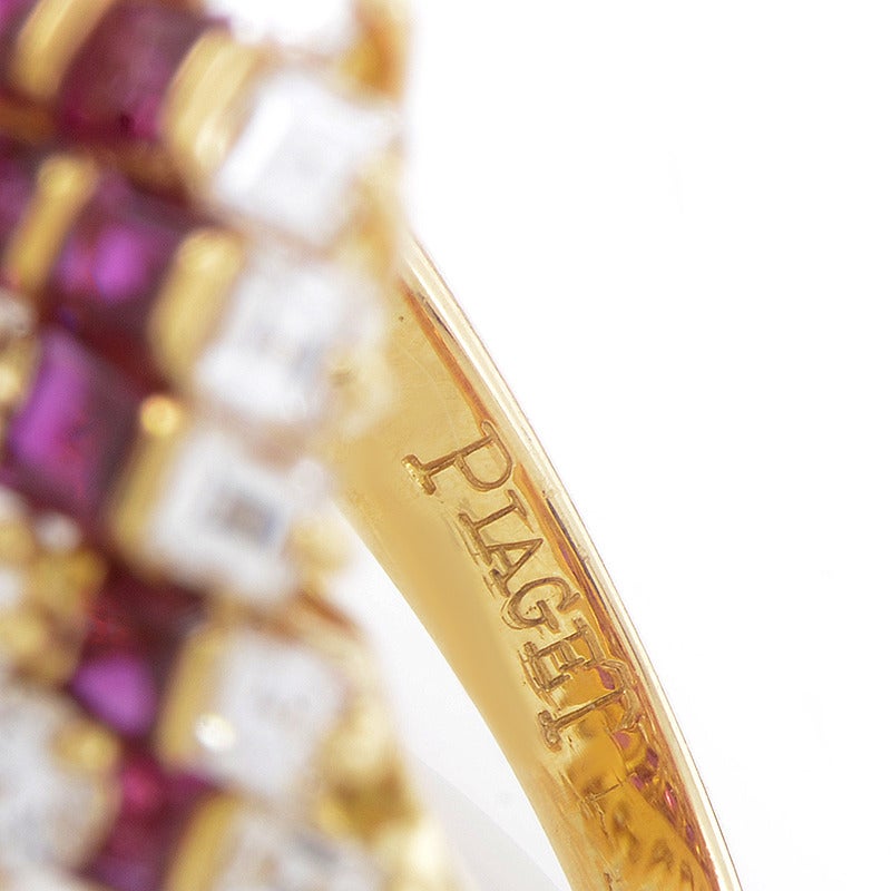 Piaget Ruby Diamond Gold Ring at 1stDibs