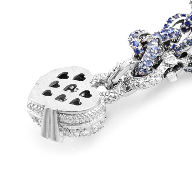 Judith Ripka Sapphire Diamond Gold Necklace at 1stDibs