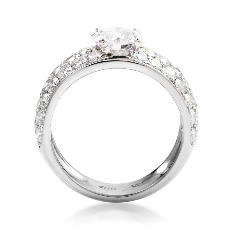 Van Cleef and Arpels Diamond Gold Engagement Ring at 1stDibs