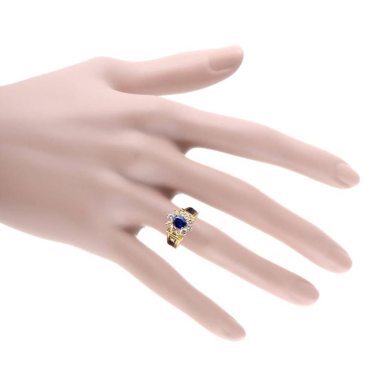 Korloff Enamel Sapphire Diamond Gold Ring at 1stDibs | korloff rings ...