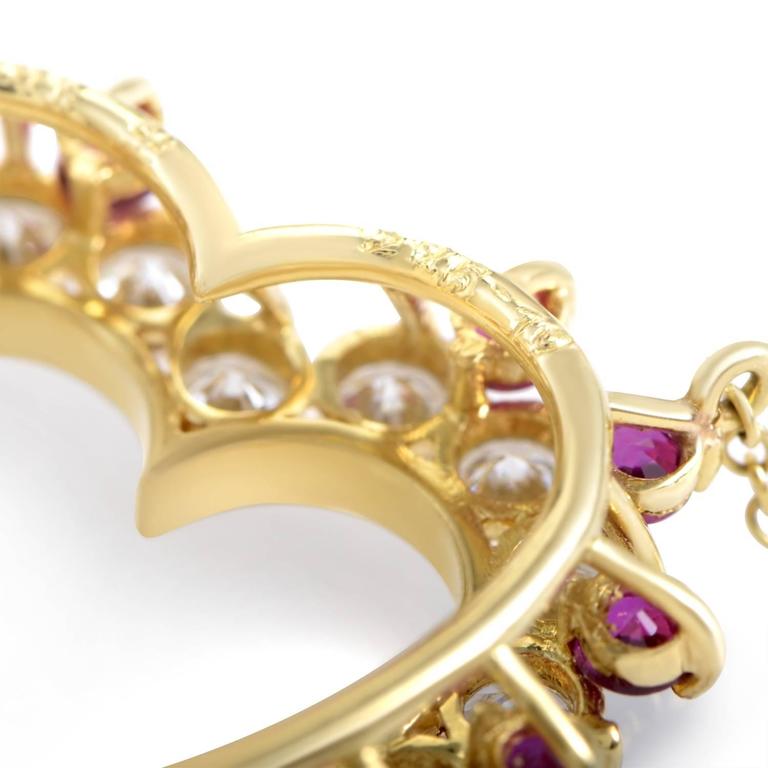 Tiffany and Co. Ruby Diamond Gold Heart Pendant Necklace at 1stDibs ...