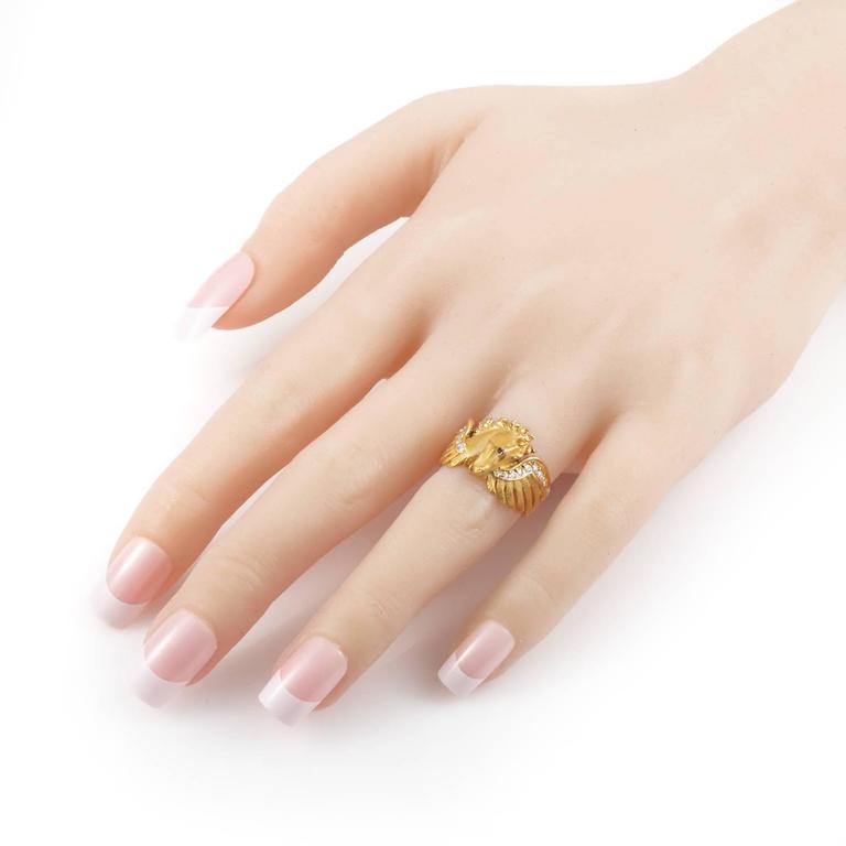 Carrera y Carrera Ruby Diamond Gold Pegasus Ring at 1stDibs