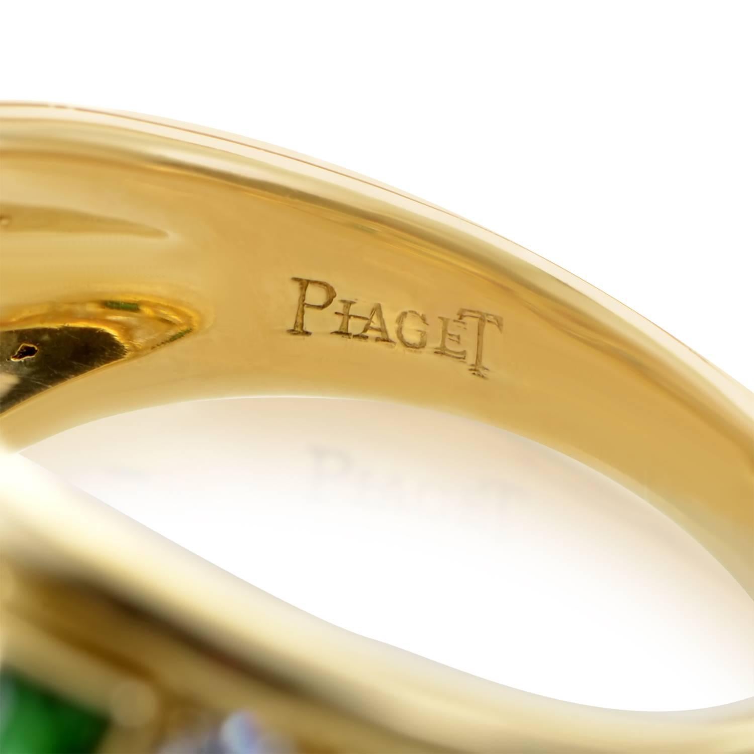 Piaget Precious Gemstone Diamond Gold Band Ring at 1stDibs