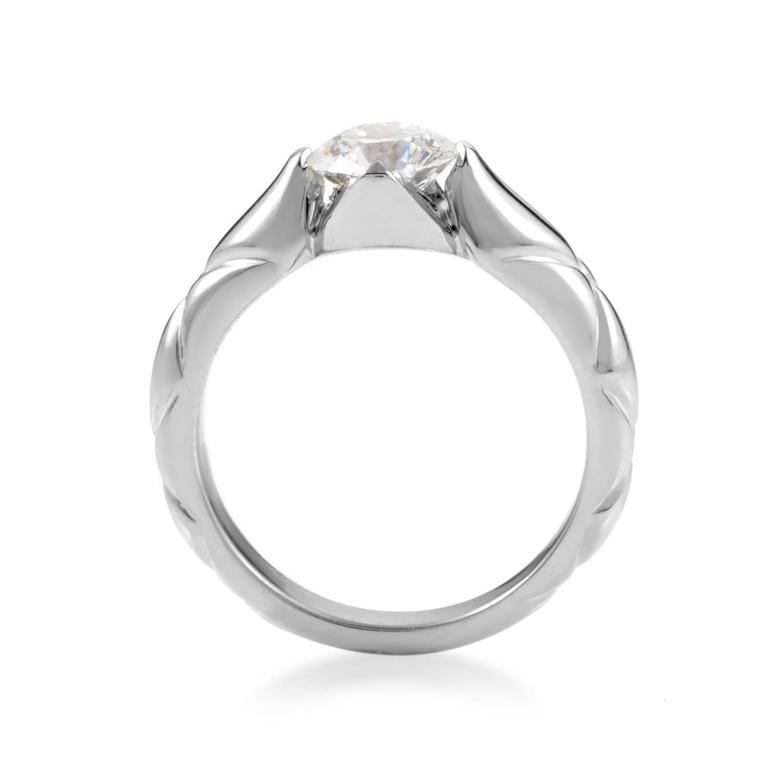 Chanel Matelasse 1.03 Carat Diamond Platinum Solitaire Engagement Ring ...