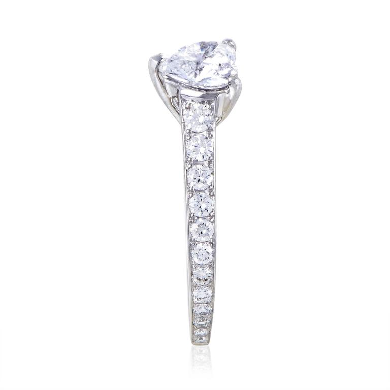 Graff Diamonds Heart and Round Diamond Platinum Engagement Ring at 1stdibs