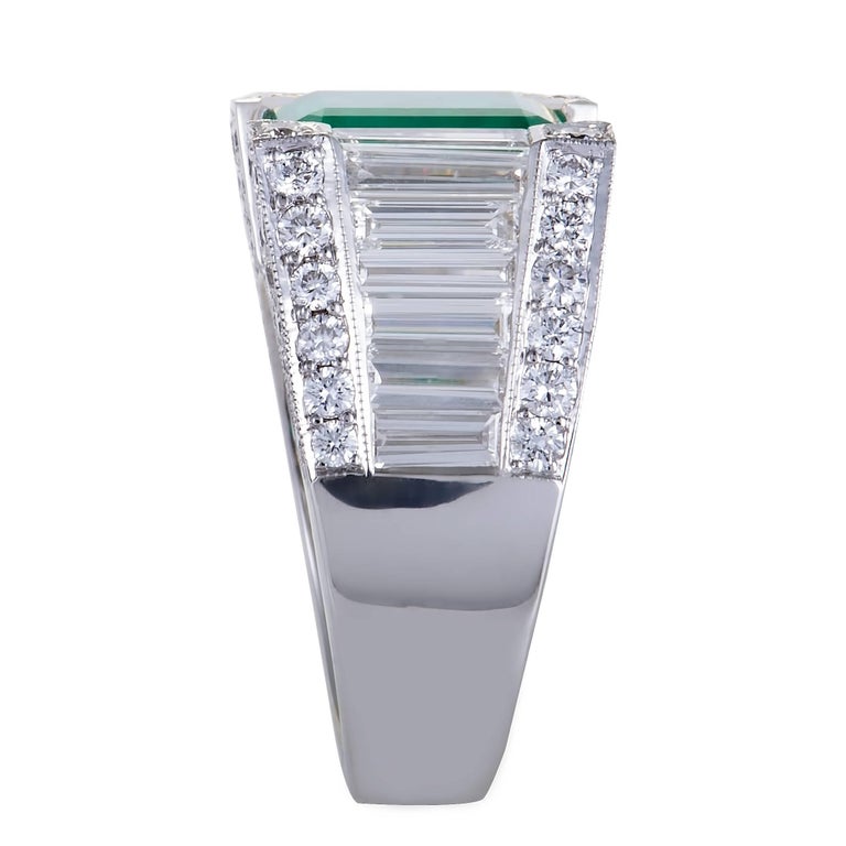 Emerald Diamond Pave Ring at 1stDibs