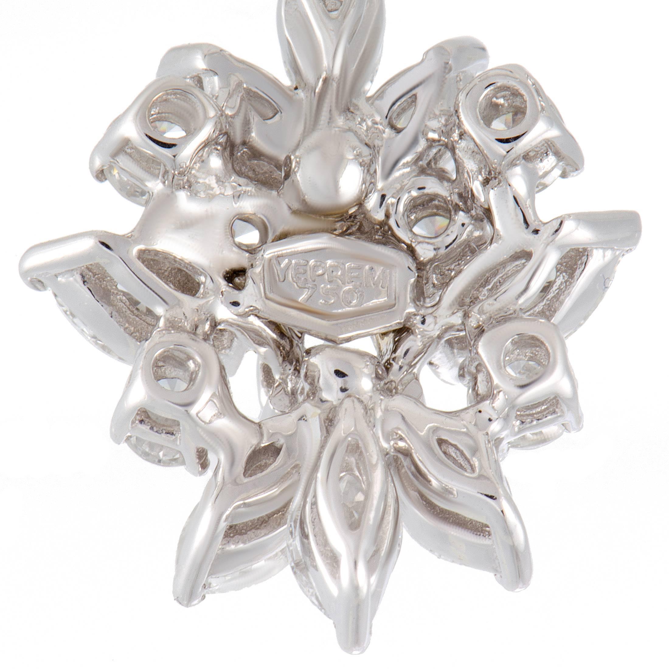 Yeprem Diamond Pave Floral Two-Finger White Gold Ring at 1stDibs ...