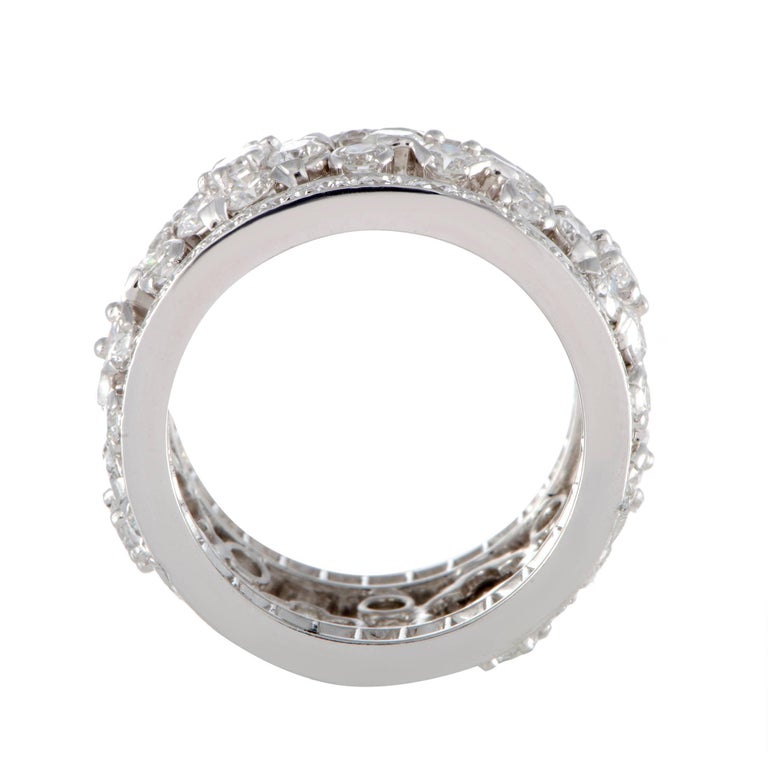 Van Cleef and Arpels Snowflake Diamond Platinum Band Ring at 1stDibs ...