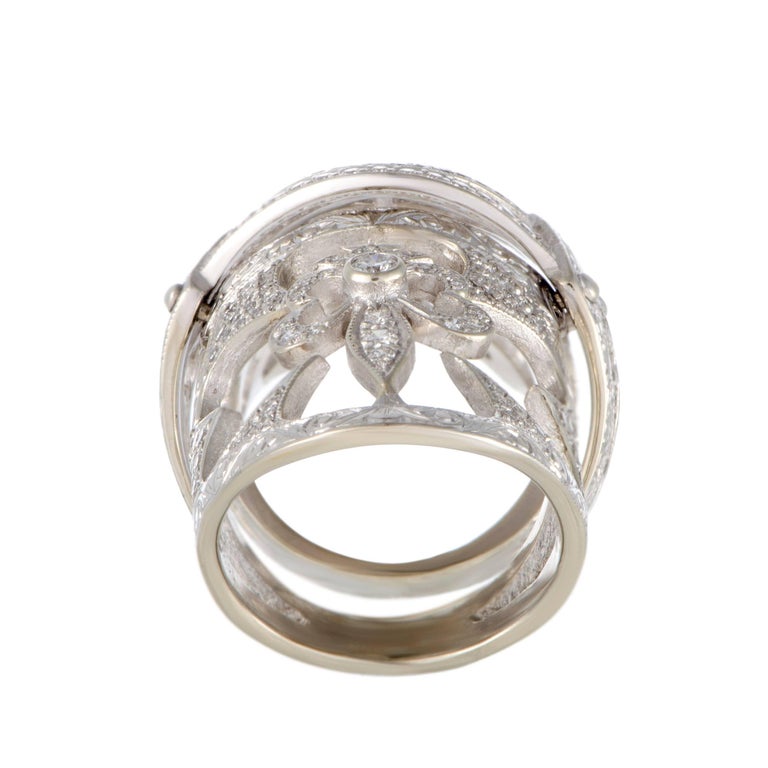 Loree Rodkin Full Diamond Pave White Gold Bondage Ring at 1stDibs